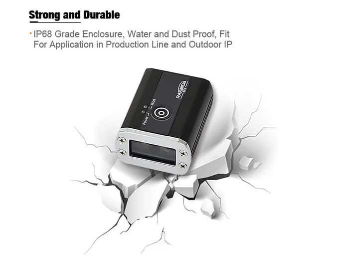 RS232 IP68 Data Matrix Fixed Mount Barcode Scanner With Aviation Plug