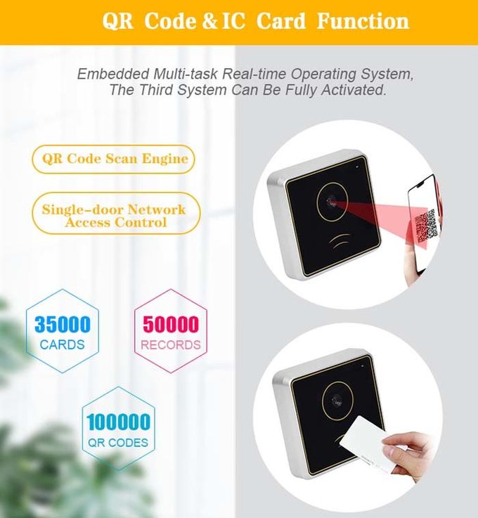 Bluetooth POE QR Code Reader Access Control With RFID IC NFC Card
